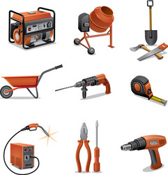 Welder and miner work tools collection Royalty Free Vector