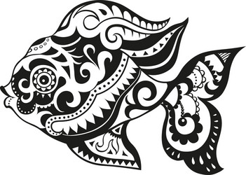 Shell with ornaments in the style of the maori Vector Image