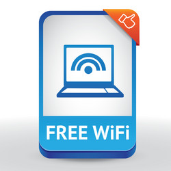 Free wifi and internet sign with square border Vector Image