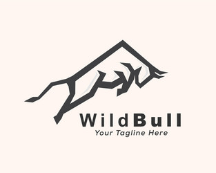 Fighting bull jump logo design inspiration Vector Image