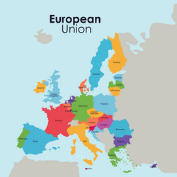 Europe map with countries flags incorporated Vector Image