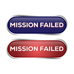 Mission failed rubber stamp failed icon failed Vector Image