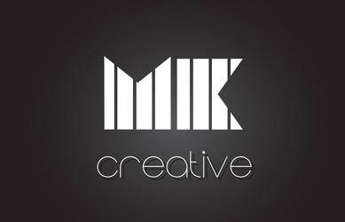 Mk m k letter modern logo design with yellow Vector Image