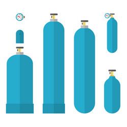 Gas tanks set various in flat line Royalty Free Vector Image