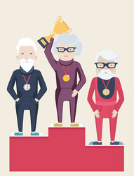 Cartoon winners podium Royalty Free Vector Image