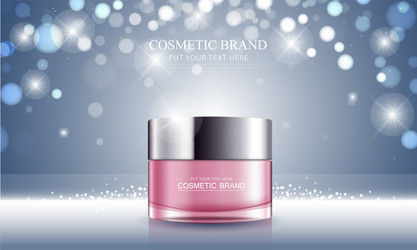 Cosmetic product poster bottle package design Vector Image