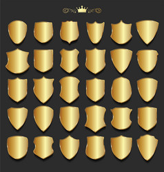 Golden shield retro design Royalty Free Vector Image