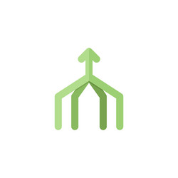 Merged arrow icon symbol isolated on white Vector Image