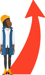 Woman with arrow going up Royalty Free Vector Image