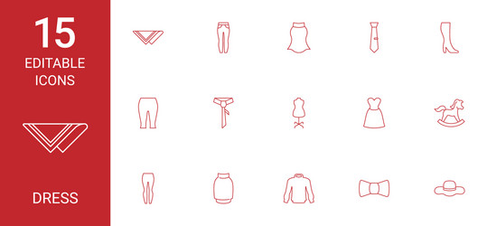 Dress icons Royalty Free Vector Image - VectorStock