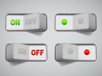 Realistic 3d electric toggle switches Royalty Free Vector