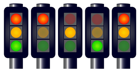 Tick cross traffic lights Royalty Free Vector Image