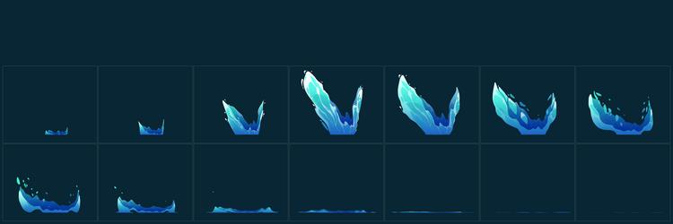 Falling liquid lava drops animation sprite sheet Vector Image