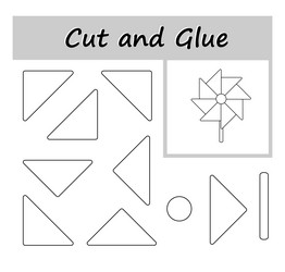 Diy worksheet color cut and glue Royalty Free Vector Image
