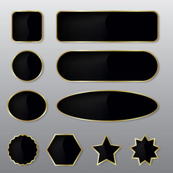 Elegant golden web buttons icons set Royalty Free Vector