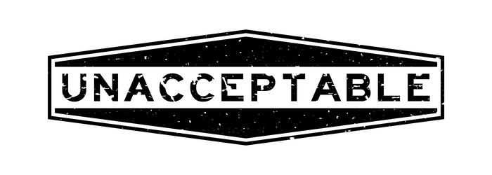 Grunge green unacceptable word rubber seal stamp Vector Image