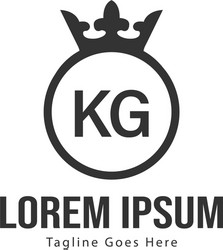 Initial kg logo template with modern frame Vector Image