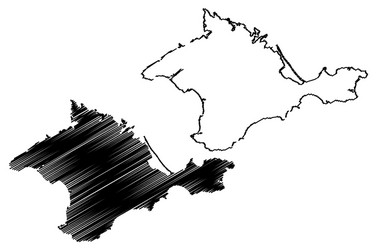 Republic of crimea map Royalty Free Vector Image