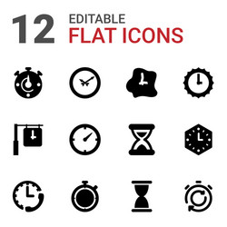 Second icons Royalty Free Vector Image - VectorStock