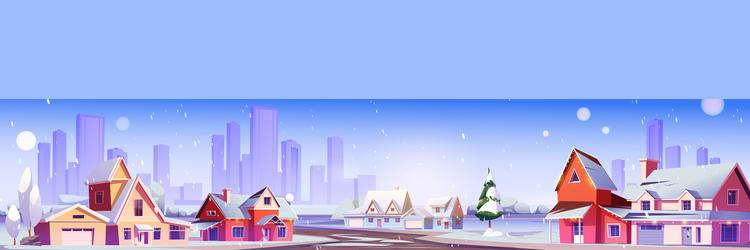Suburban landscape in winter Royalty Free Vector Image
