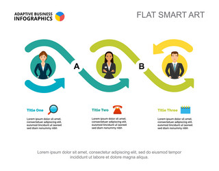 Three arrows process chart template Royalty Free Vector
