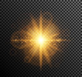 Light effect on transparent background golden Vector Image