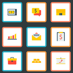 Set business icons line style symbols Royalty Free Vector