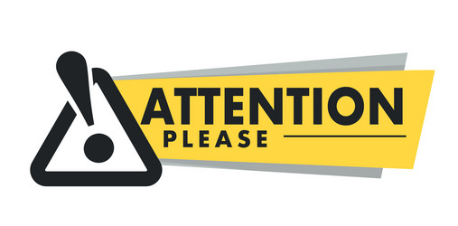 Attention please poster with voice Royalty Free Vector Image
