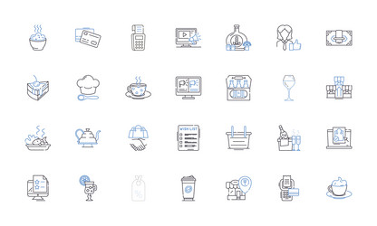 Chaps line icons collection leather western Vector Image