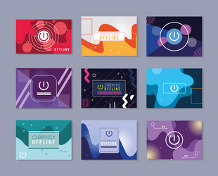 Currently offline nine templates Royalty Free Vector Image