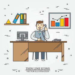 Man Behind Computer Cartoon Desk Vector Images (over 100)