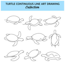 Turtle line design simple animal silhouette Vector Image