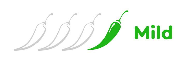Chilli pepper level scale mild isolated Royalty Free Vector