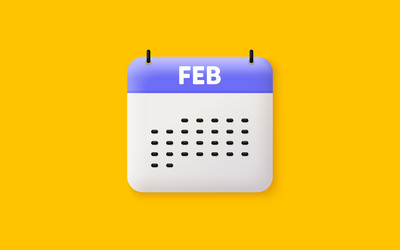 Calendar Sign Icon February Month Vector Images (over 3,700)