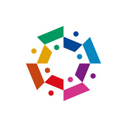 Group eight people color colorful 8 team Vector Image