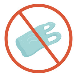 No plastic symbol forbidden sign Royalty Free Vector Image