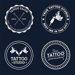 Set tattoo logos of different styles Royalty Free Vector