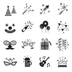 Party objects and icons set Royalty Free Vector Image