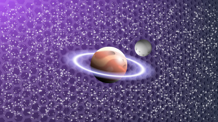 Bright universe 3d planets saturn and stars Vector Image