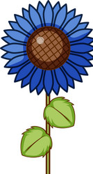 Single flower in blue color Royalty Free Vector Image