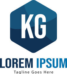 Initial kg logo template with modern frame Vector Image