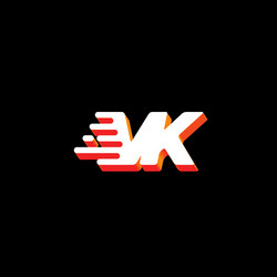 Letter vk fast speed technology modern logo design