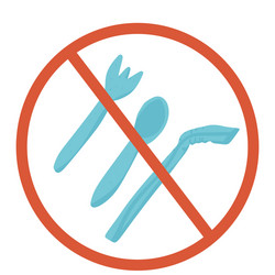 No plastic symbol forbidden sign Royalty Free Vector Image
