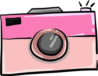 Pink movie camera on a white background Royalty Free Vector