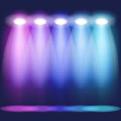 Various stage lights in the dark spotlight Vector Image