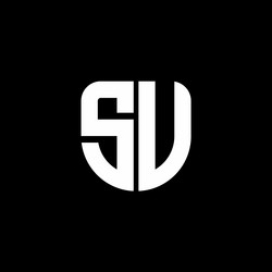 Su logo monogram emblem style with crown shape Vector Image