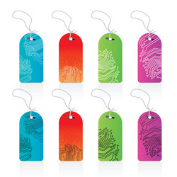 Waved lined art retail tags Royalty Free Vector Image