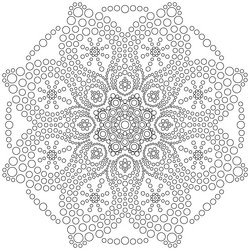 Dot mandala art therapy coloring page Royalty Free Vector