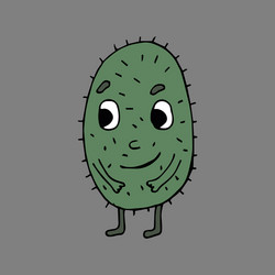 Funny cartoon character green chives vegetables Vector Image