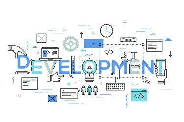 Flat line design concepts Royalty Free Vector Image